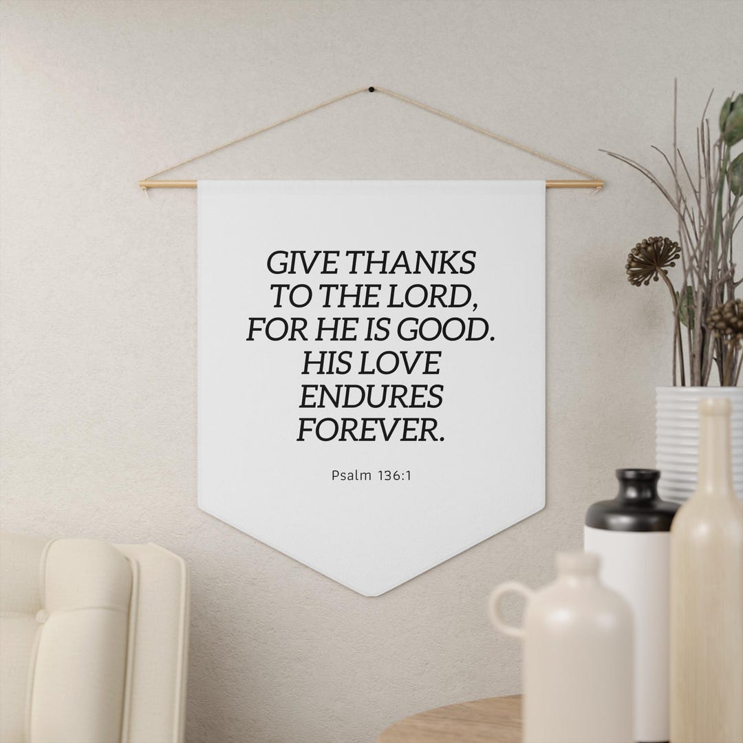Give Thanks to the Lord Hanging Banner Pennant, Thanksgiving Wall Decor ...