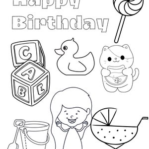 Printable Birthday Coloring Pages, Birthday Activity, Birthday Coloring ...