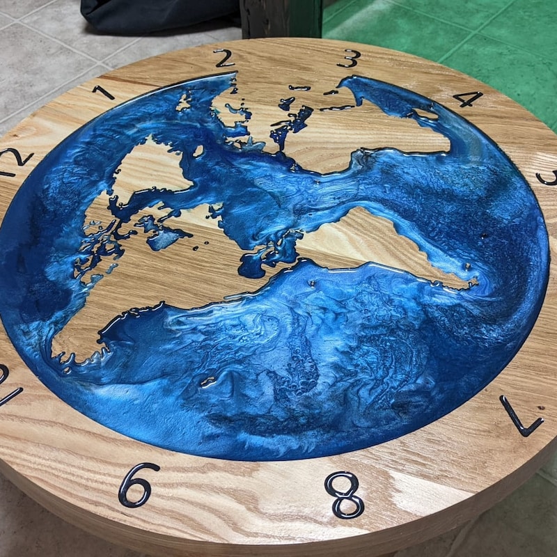 World Map Wall Clock - Etsy