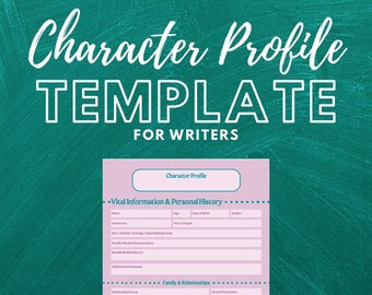 Detailed Character Profile Outline Worksheet Template for Writers ...