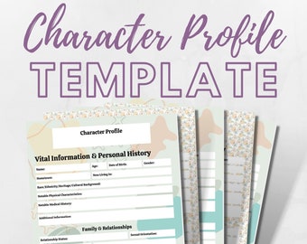 Character Profile Worksheet - Etsy