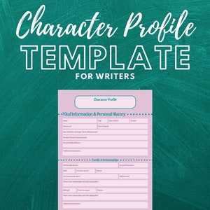 Detailed Character Profile Outline Worksheet Template for Writers ...