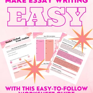 Essay Outline Guide and Template Download | Pink - Etsy