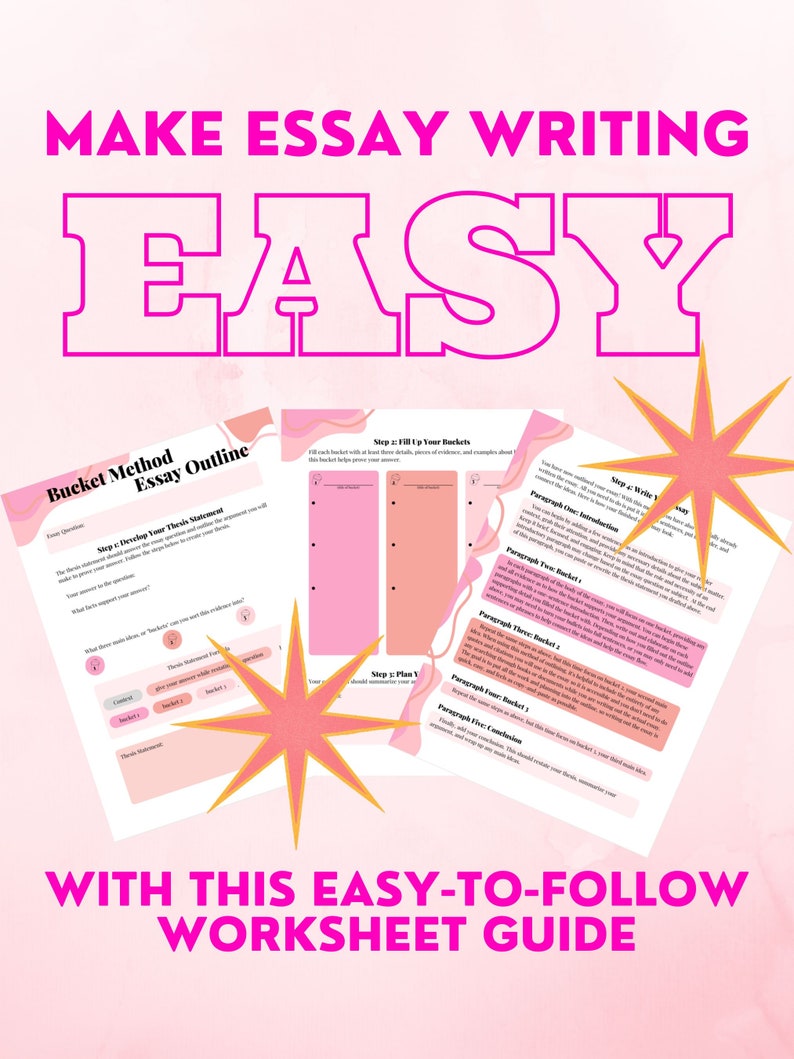 Essay Outline Guide and Template Download | Pink - Etsy