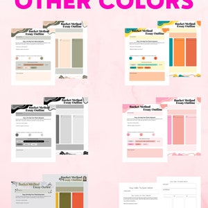 Essay Outline Guide and Template Download | Pink - Etsy