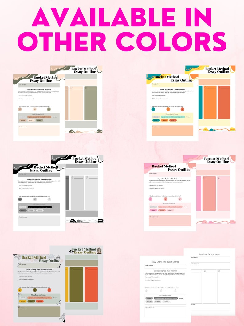 Essay Outline Guide and Template Download | Pink - Etsy
