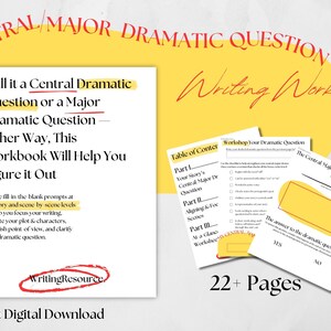 Major Dramatic Question Writing Workbook | Brainstorm & Streamline ...