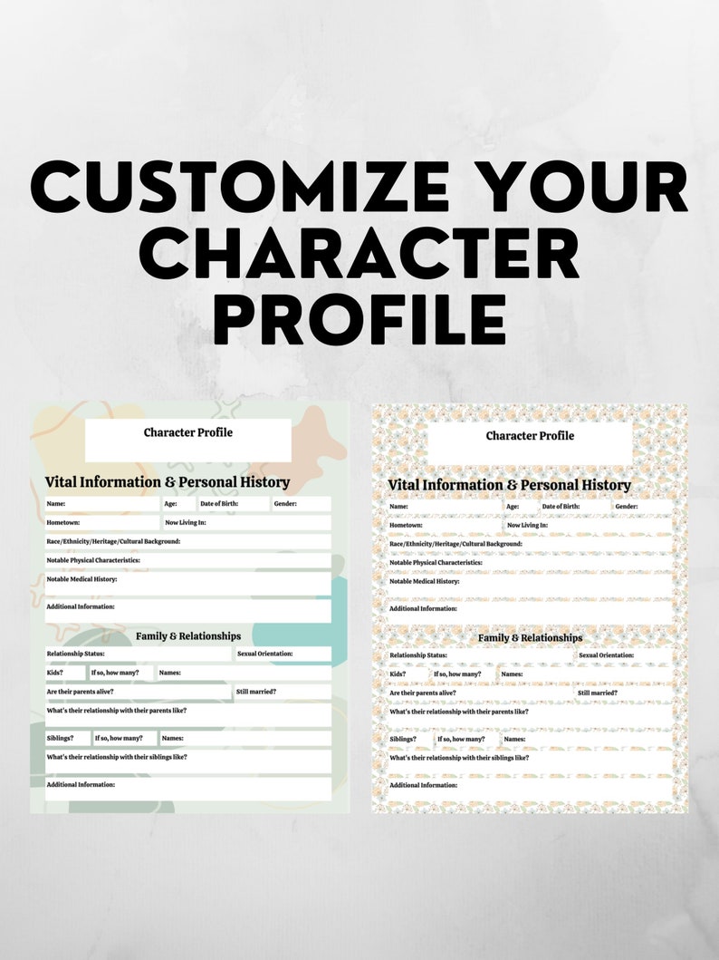 Essay Outline How-to Guide and Template OR Character Profile - Etsy