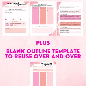 Essay Outline Guide and Template Download | Pink - Etsy