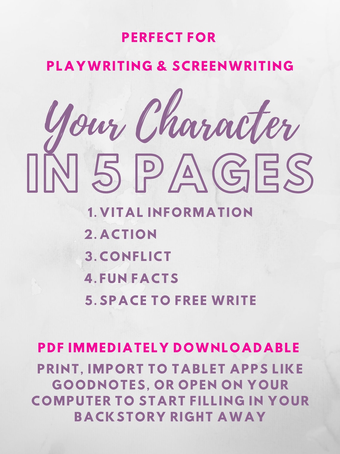 Detailed Character Profile Outline Worksheet Template for Writers ...