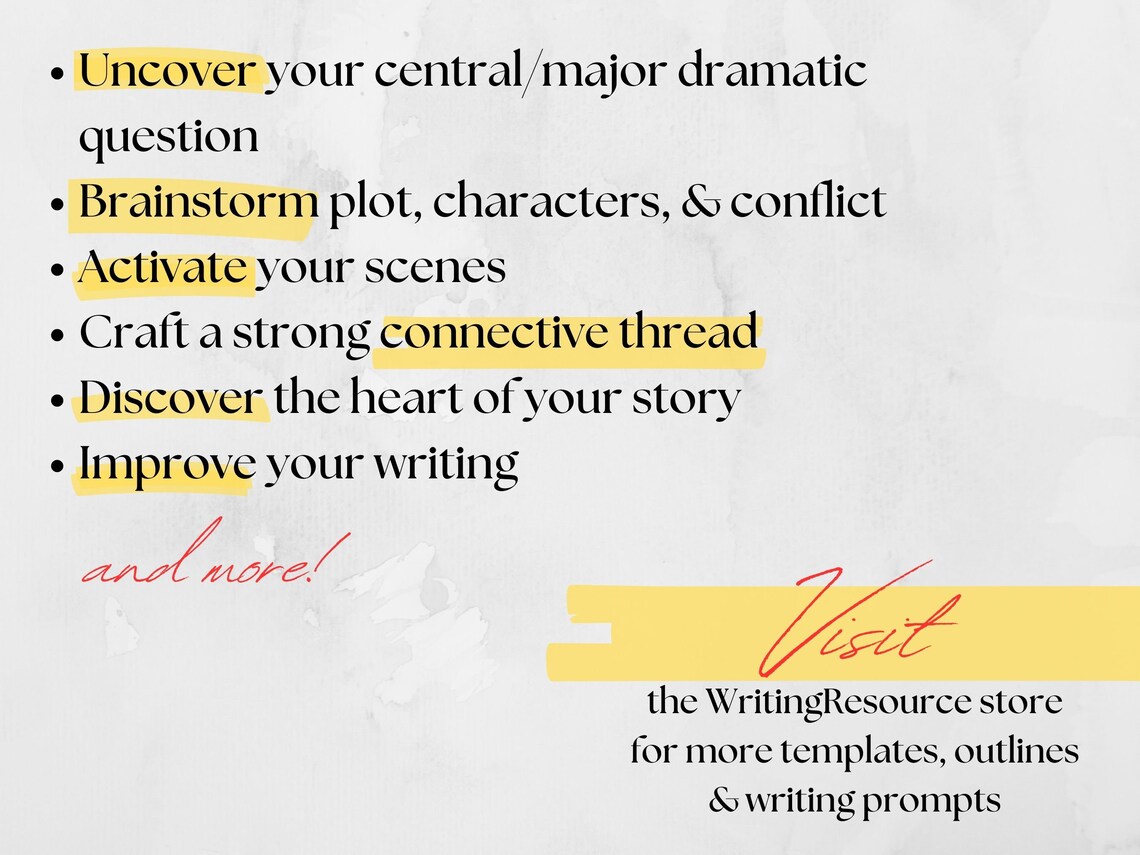 Major Dramatic Question Writing Workbook | Brainstorm & Streamline ...