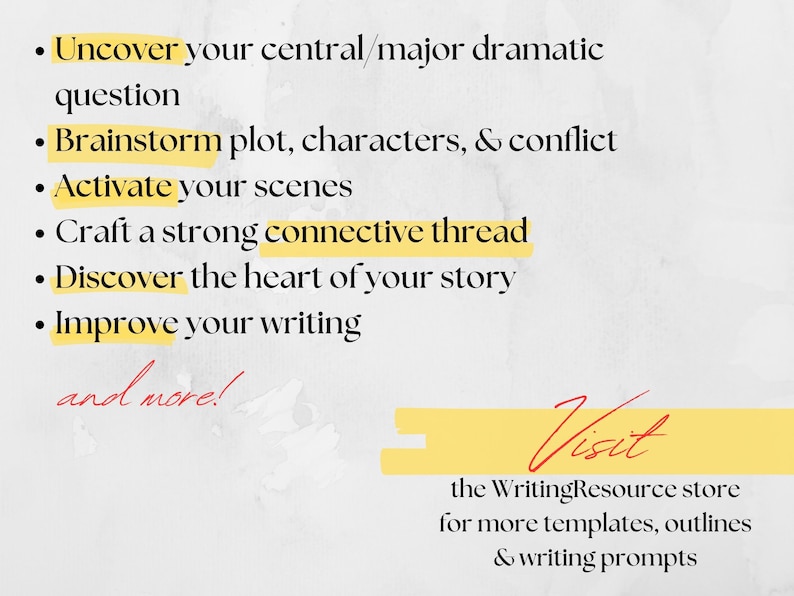 Major Dramatic Question Writing Workbook | Brainstorm & Streamline ...