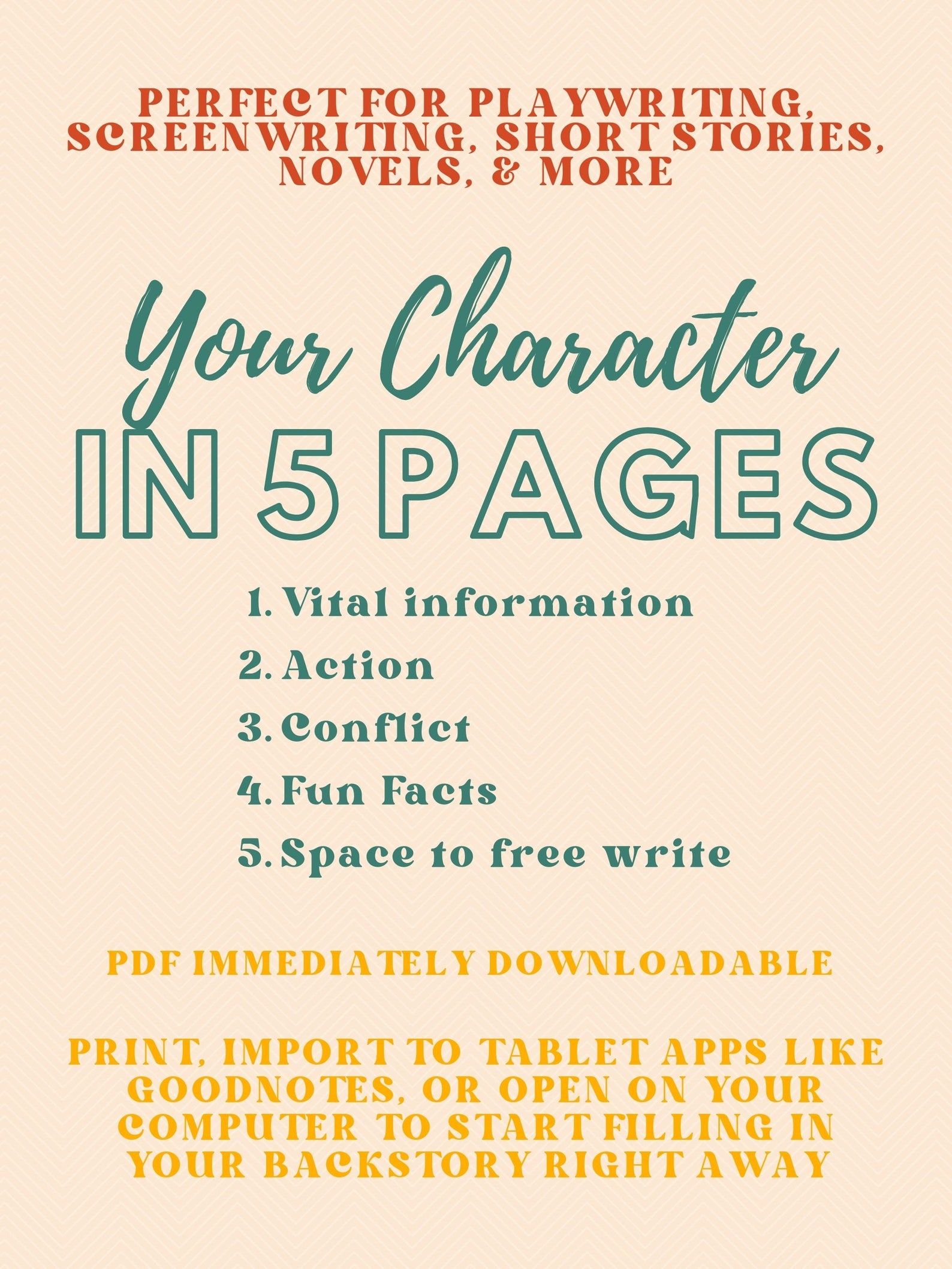 Detailed Character Profile Outline Worksheet Template for Writers ...