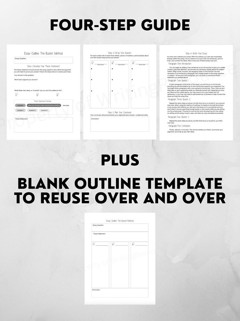 Essay Outline Guide and Template Download | Minimalist - Etsy