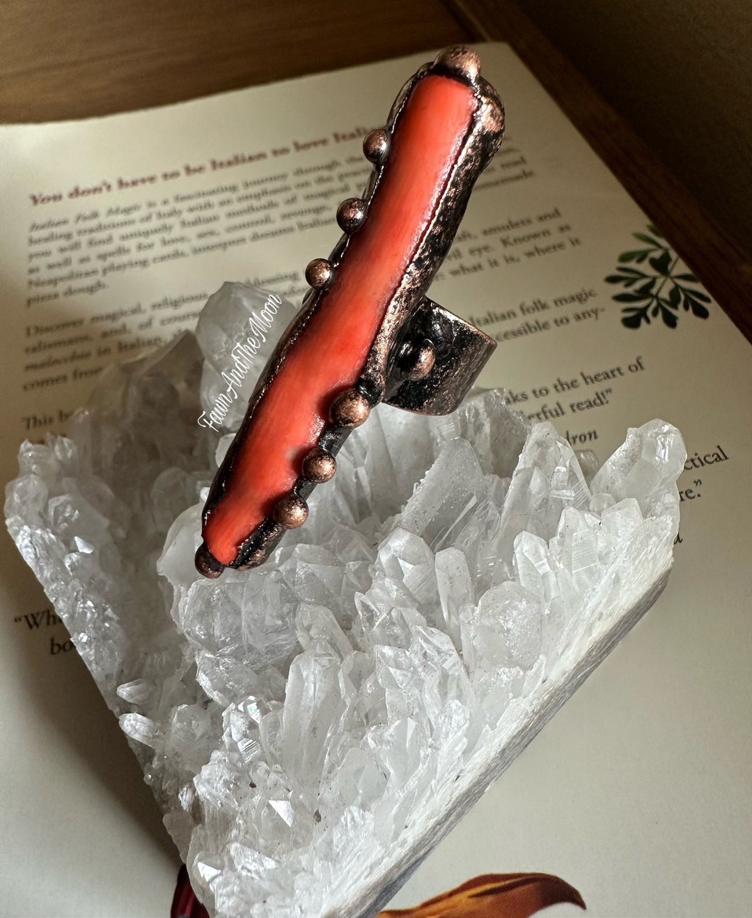 Hand Soldered Copper Adjustable Vintage Coral Ring | Protection From ...