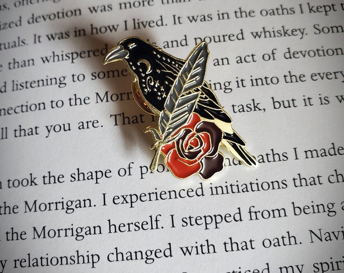 The Morrigan Devotional Raven Pin - Etsy