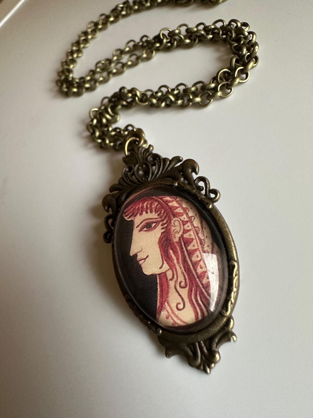 Hecate Ancient Greek Pottery Art Necklace | Devotional Hekate Brass ...