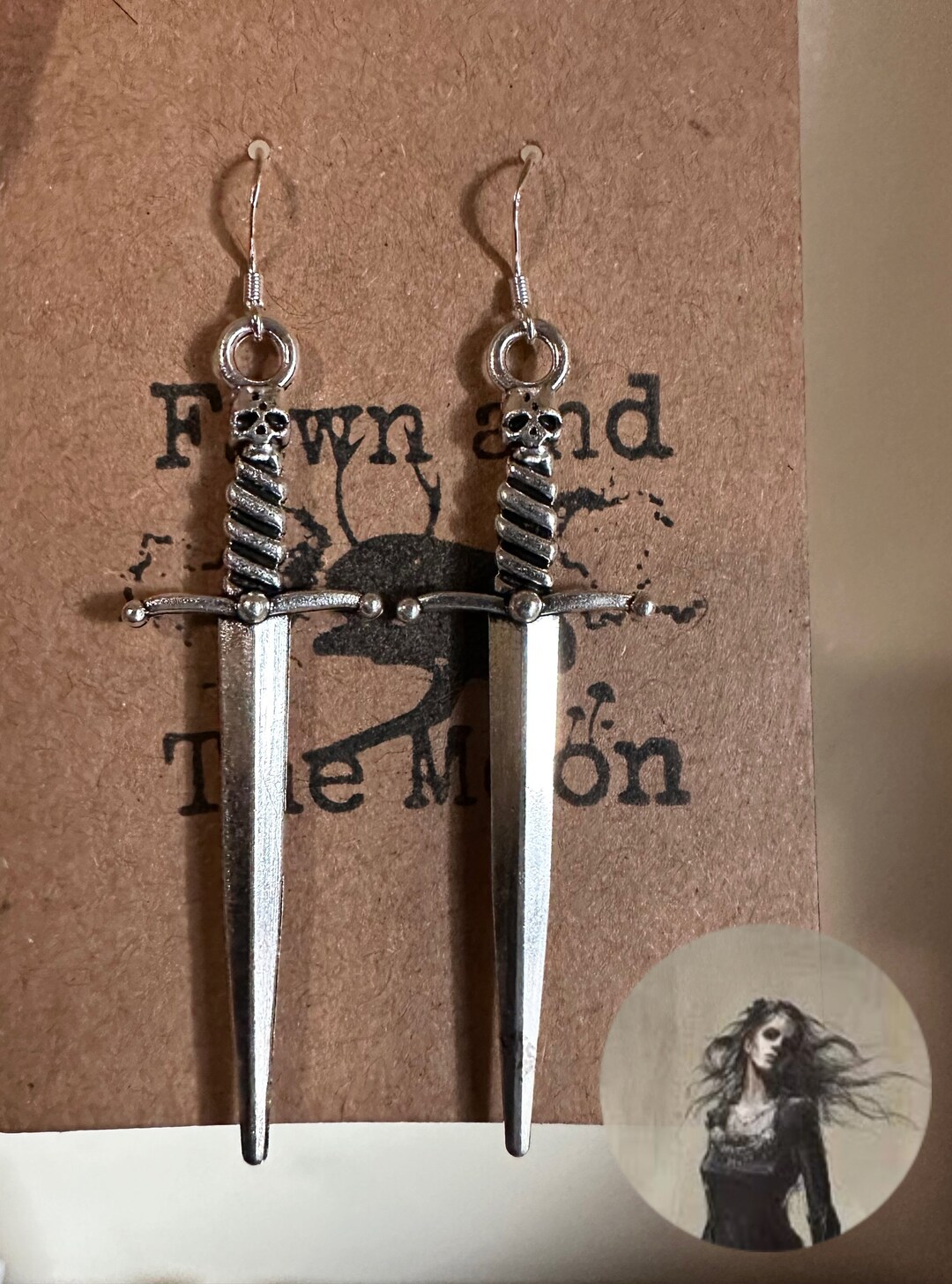 Hel Goddess Dagger Earrings Hel Goddess 925 Silver Hela Altar - Etsy
