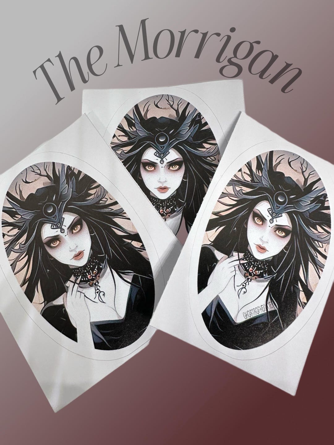 The Morrigan Oval Stickers | Celtic Goddess | the Raven Queen | Goddess ...