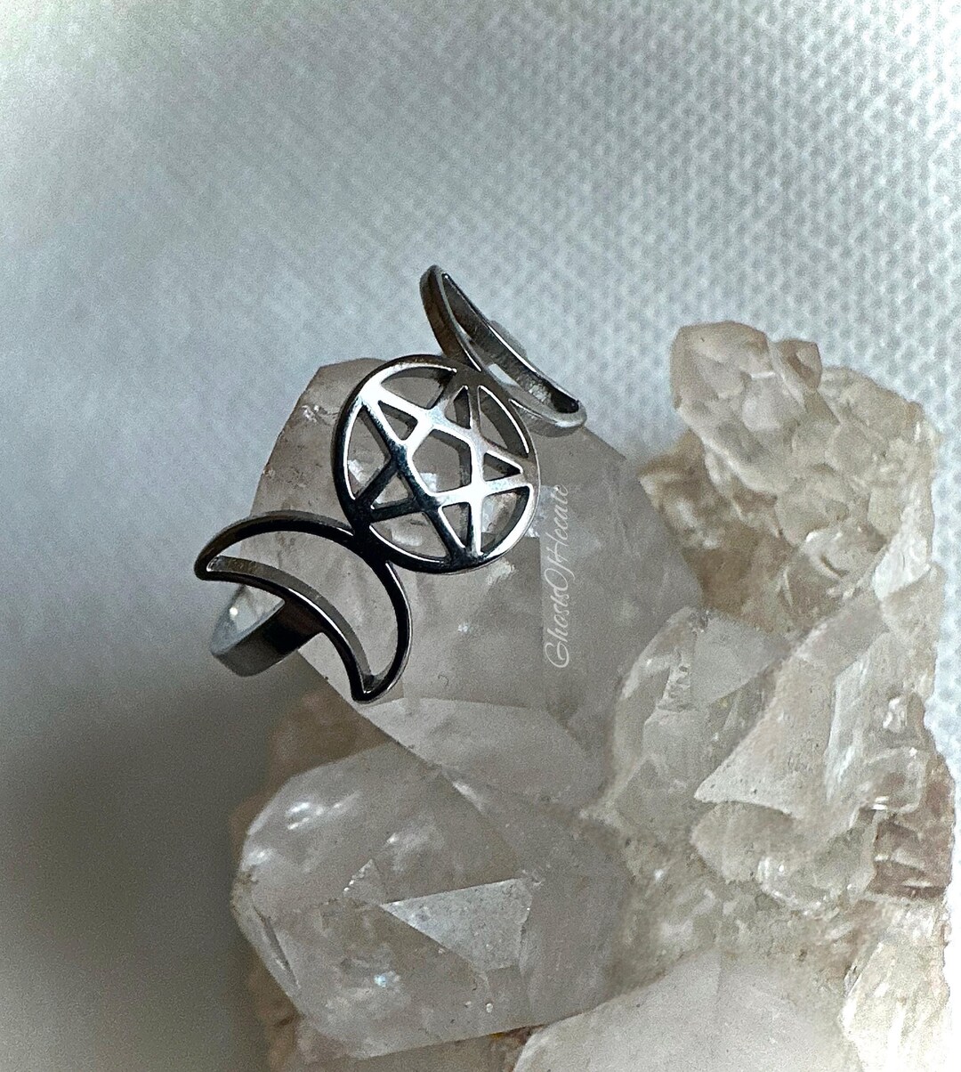 Hecate Triple Moon Stainless Steel Ring | Hekate Goddess | Pagan ...