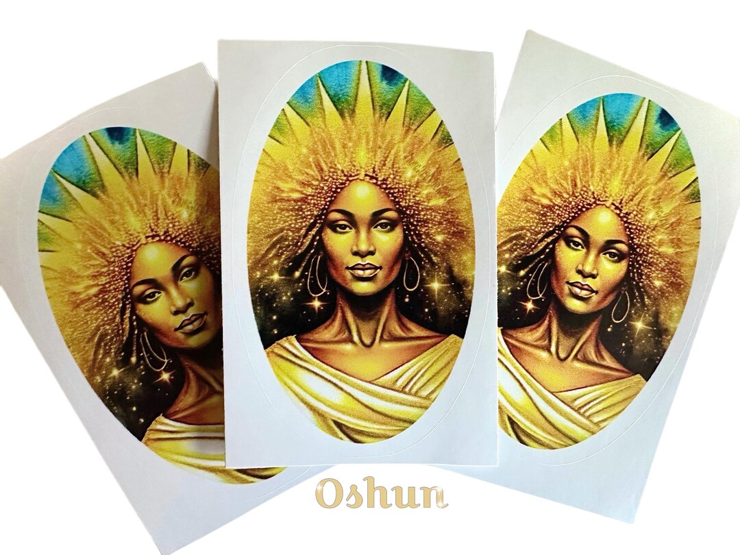 Oshun Orisha Oval Stickers | Orisha Goddess | Queen Oshun Stickers | (2 ...