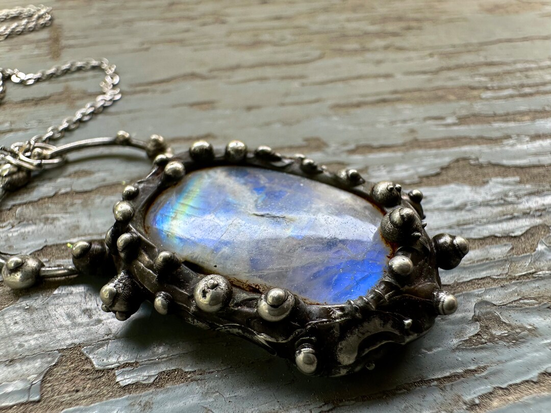 Sea Witch Moonstone Handsoldered Necklace Sea Witch Selene Goddess - Etsy