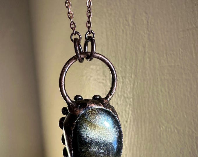 Oracles Eye Golden Sheen Obsidian Copper Soldered Necklace | Visions ...