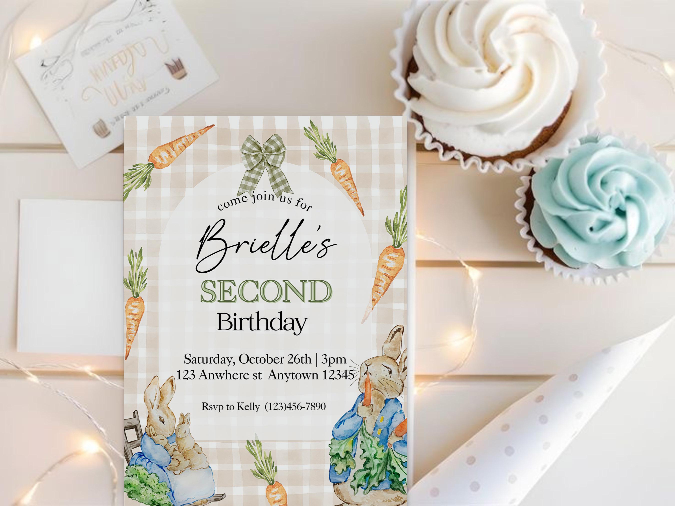 Editable Rabbit Party Invite | Bunny Themed Birthday Invitation - Etsy