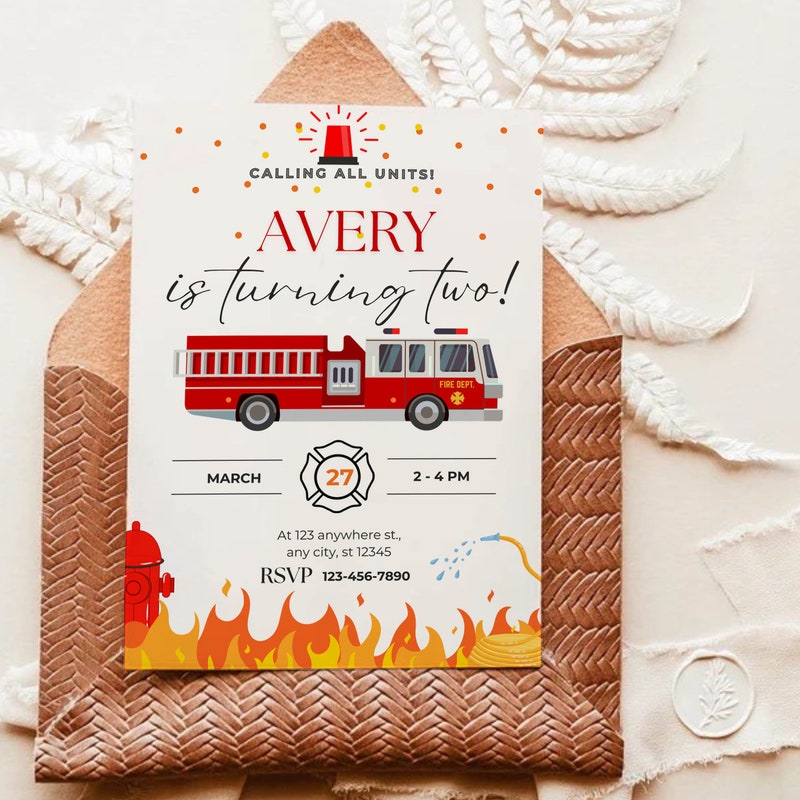 Fireman Invitation - Etsy