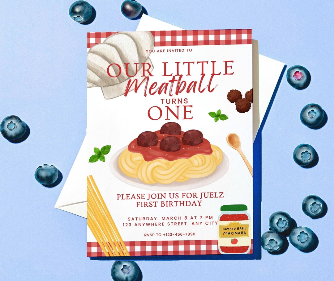 Our Litttle Meatball Invite | Italian Birthday | Buon Compleanno - Etsy