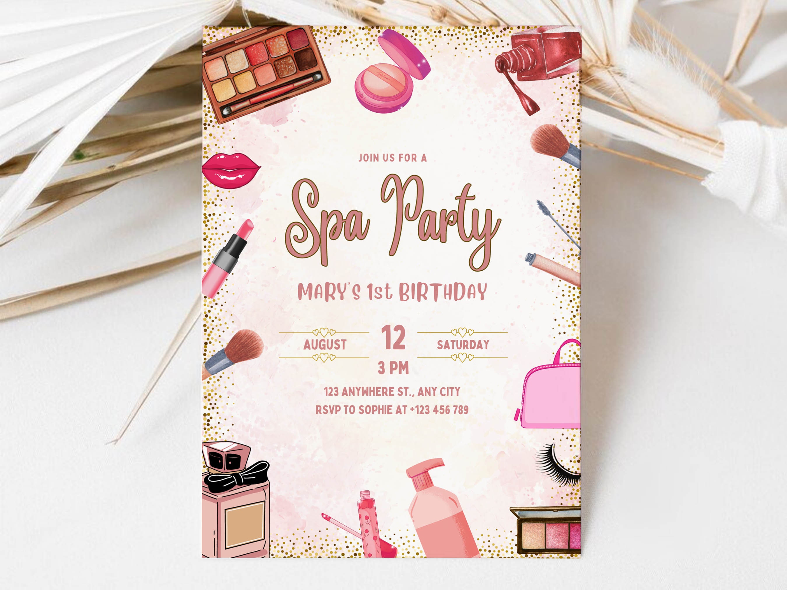Spa Day Birthday Invitation | Girl Spa Invite | Digital Spa Party ...