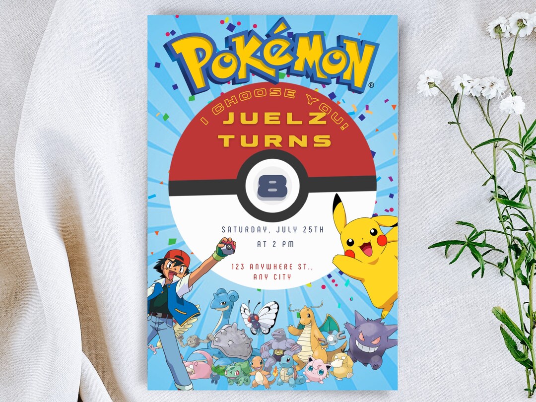 Pokemon Invitation Invitations Invitation Templates - Etsy