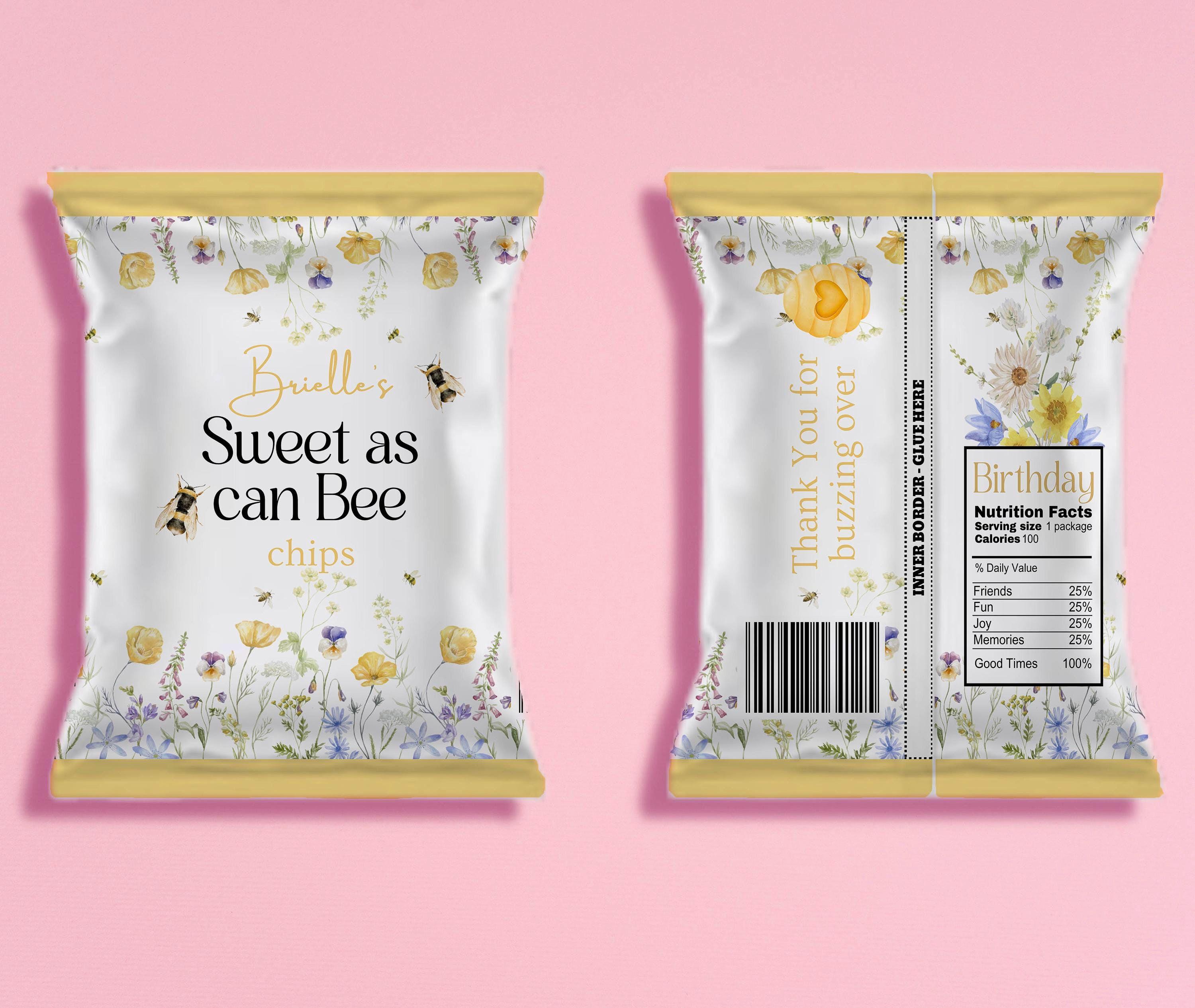 Bee Chip Bags Digital Template | Bee Party Favor | Bee-themed Chip ...
