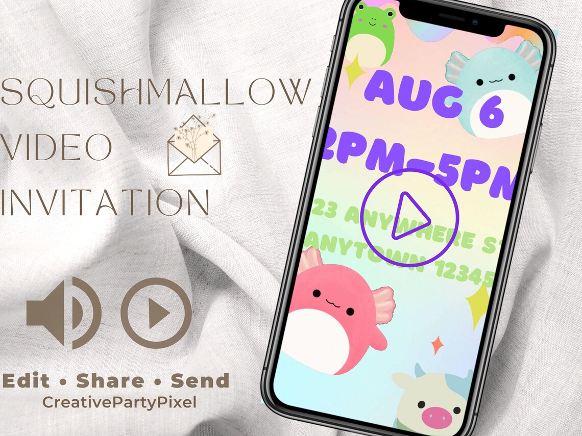 Squishmallow Invitation Squishmallow Birthday Squishmallow (Download ...