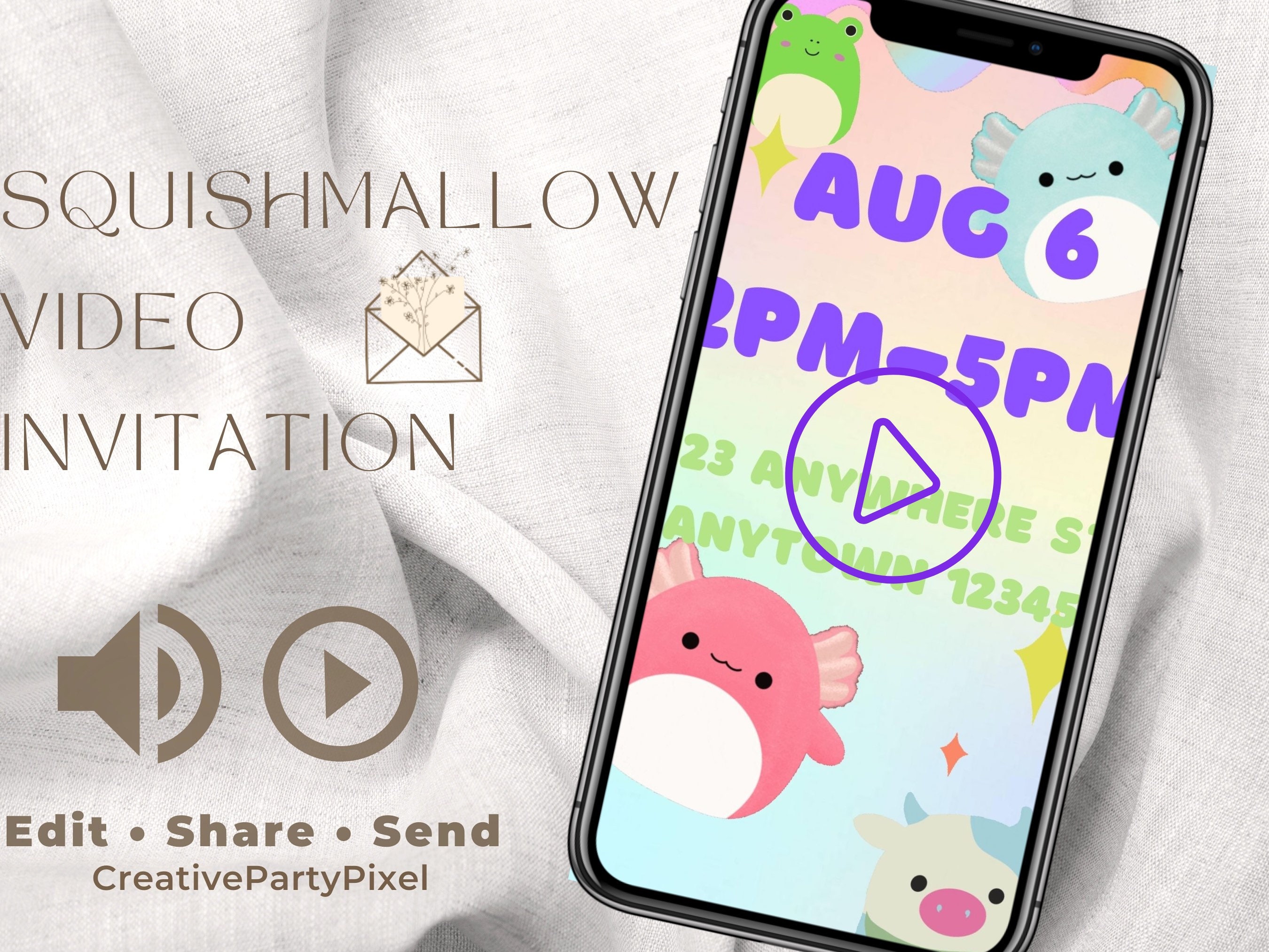 Squishmallow Invitation Squishmallow Birthday Squishmallow (Download ...