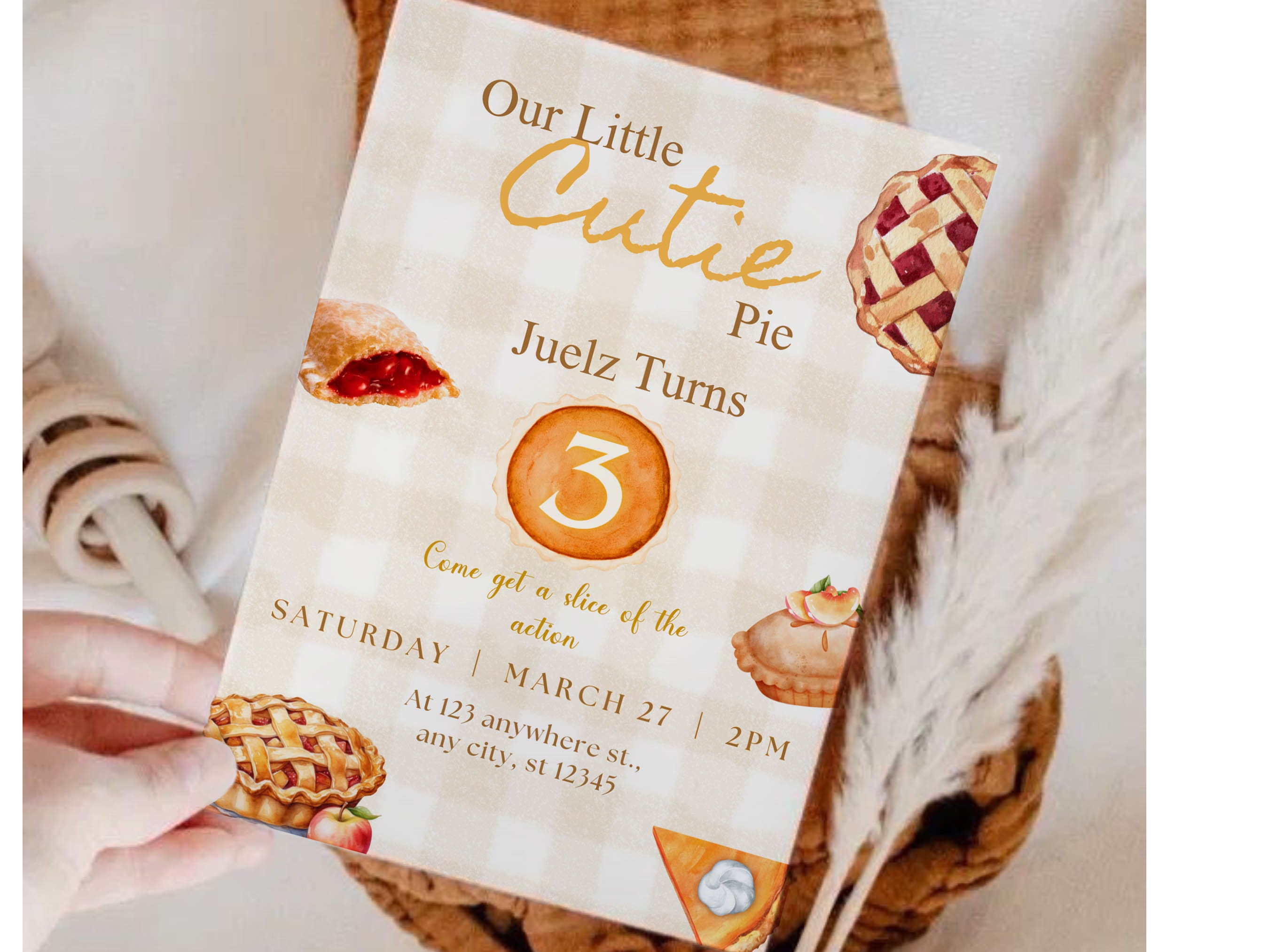 Cutie Pie Birthday Invitation - Etsy