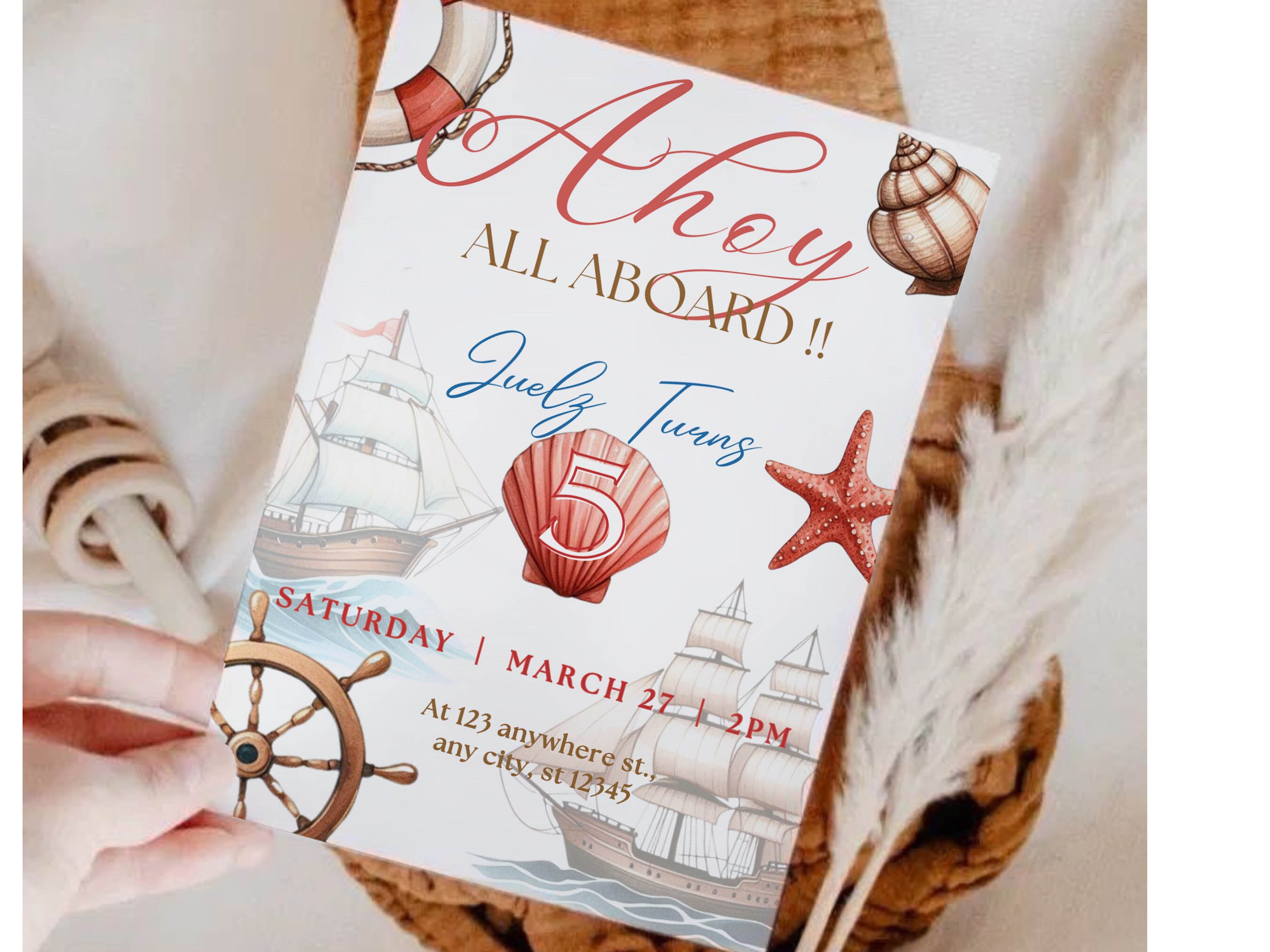 Ocean Nautical Birthday Invite - Etsy