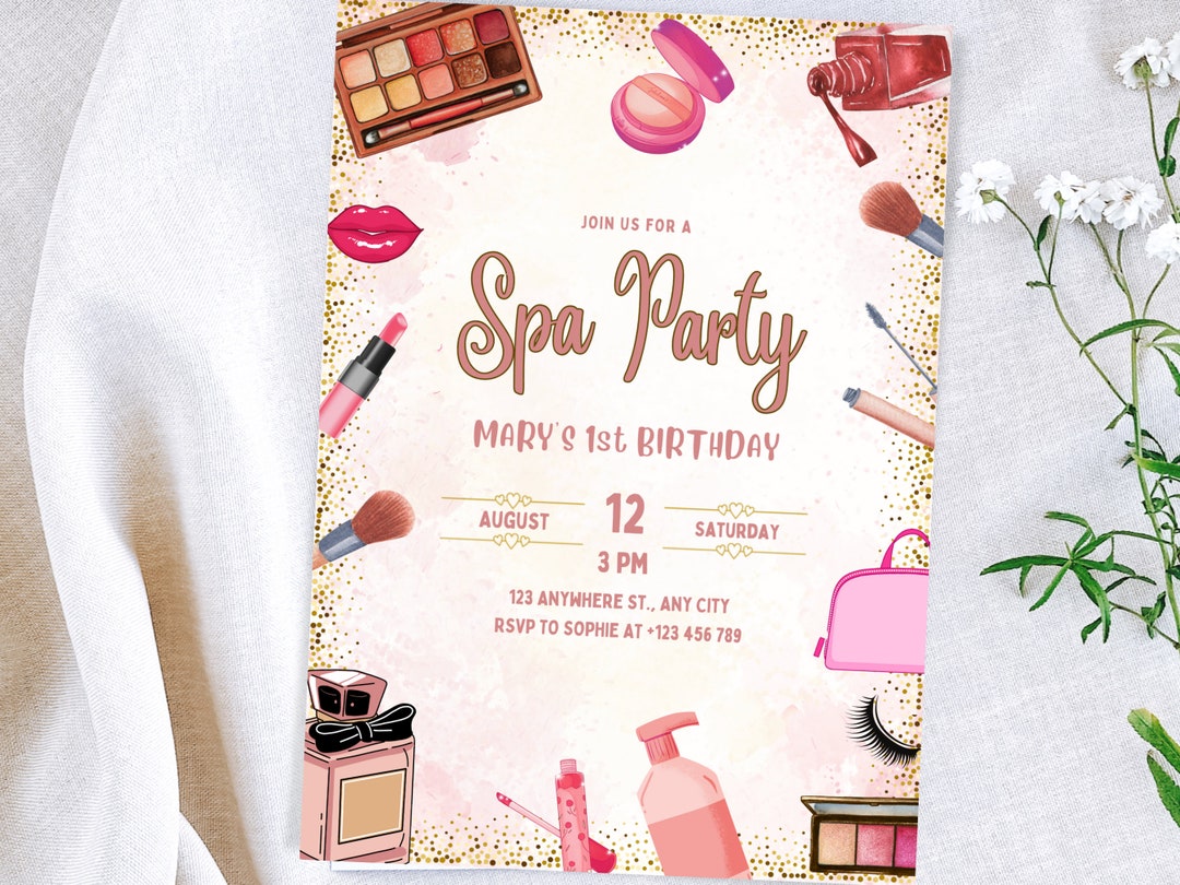 Spa Day Birthday Invitation Girl Spa Invite Digital Spa - Etsy
