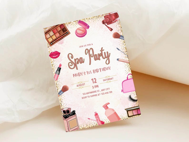 Spa Day Birthday Invitation | Girl Spa Invite | Digital Spa Party ...