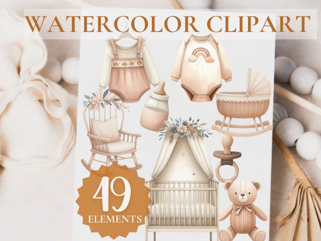 Boho Neutral Nursery Clipart Boho Baby Shower Onesies Clipart - Etsy