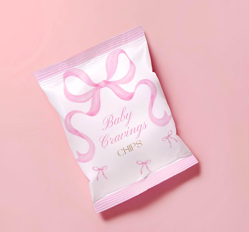 Coquette Chip Bag Template | Digital Party Favor | Coquette-themed Chip ...