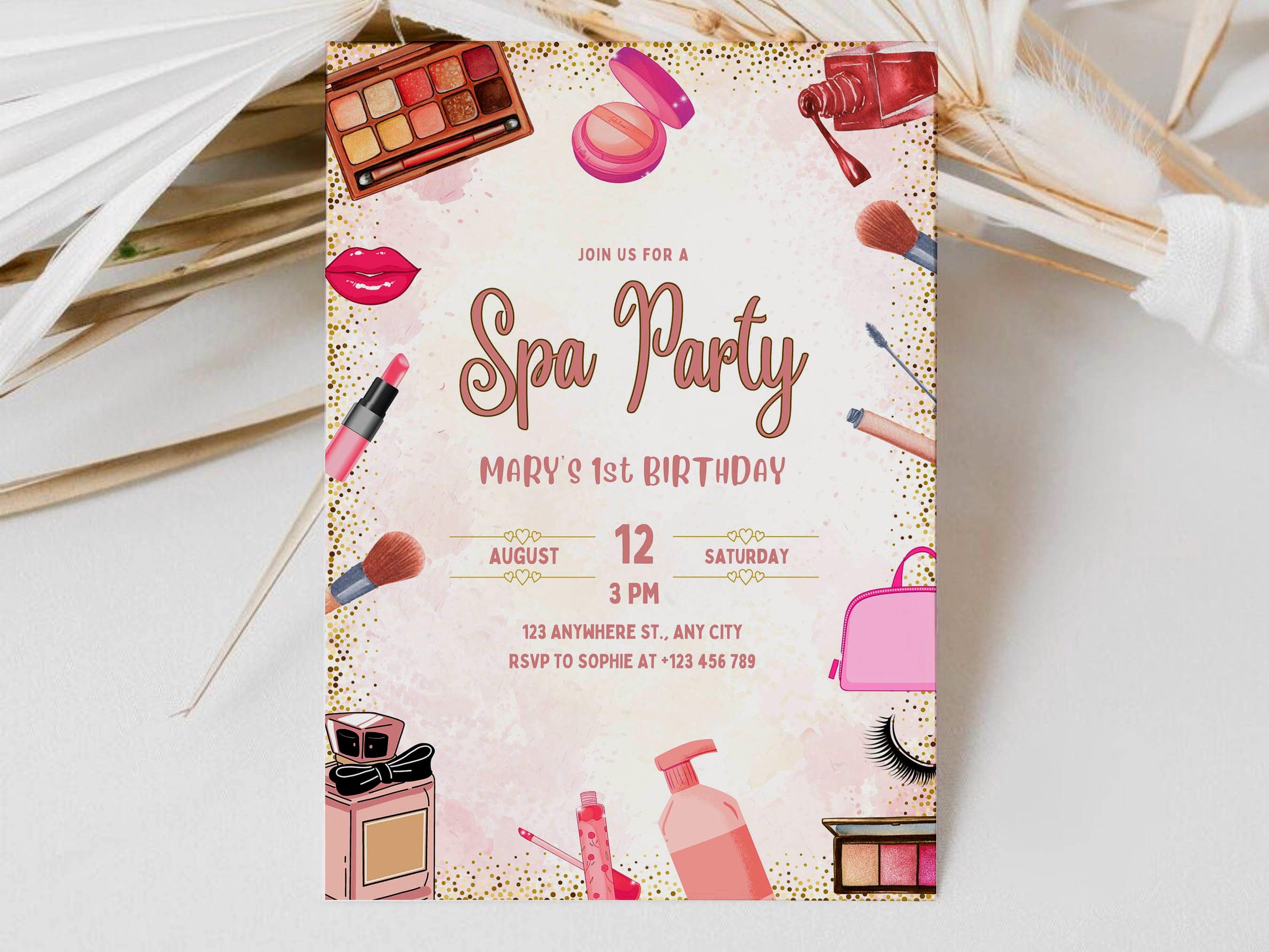 Spa Day Birthday Invitation | Girl Spa Invite | Digital Spa Party ...
