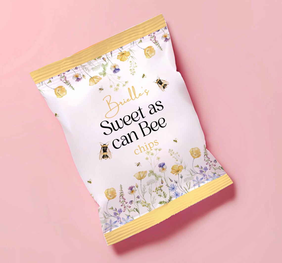 Bee Chip Bags Digital Template | Bee Party Favor | Bee-themed Chip ...
