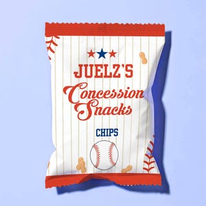 Baseball Chip Bags Digital Template | Sports Party Favor | Baseball ...