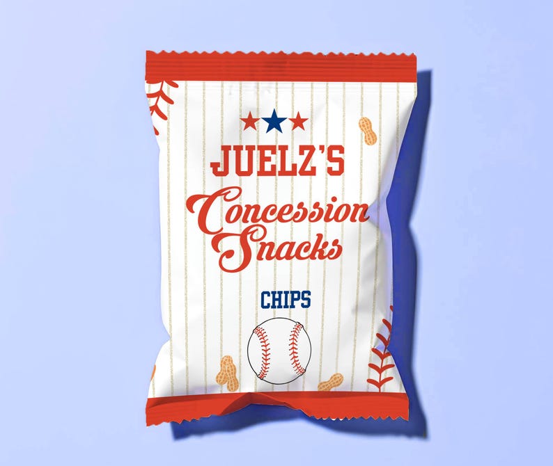Baseball Chip Bags Digital Template | Sports Party Favor | Baseball ...
