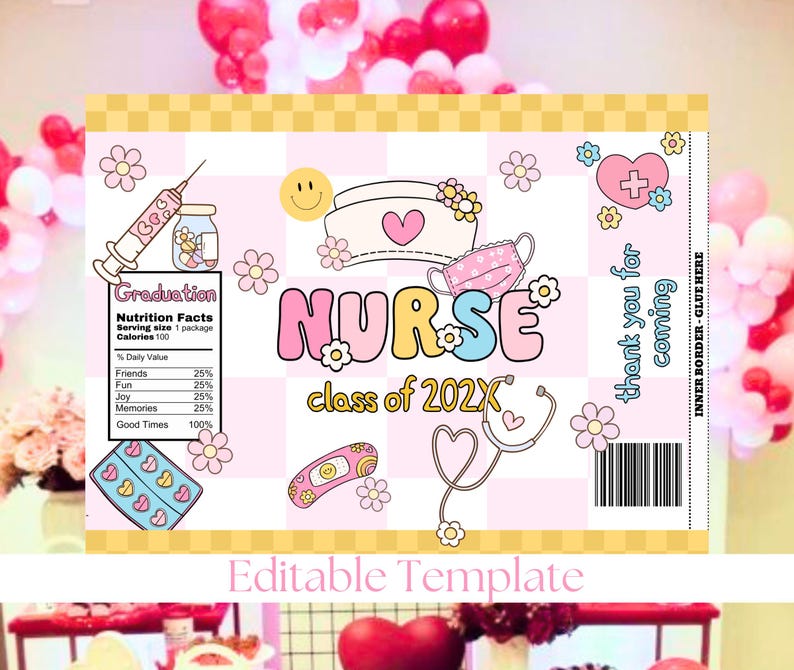 Nurse Graduate Chip Bag Template| Nursing School Grad Favor | RN BSN ...