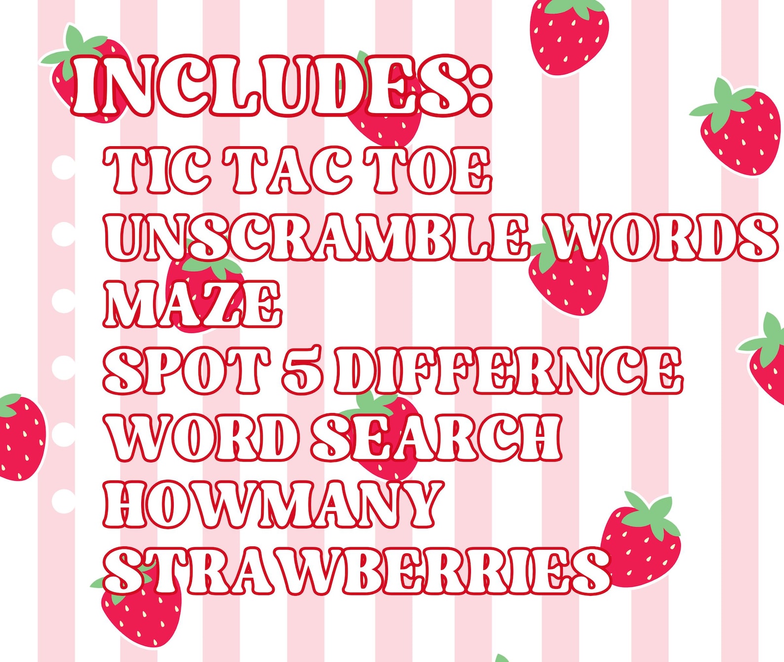 Strawberry Activity Sheet Printable | Kids Party Games | Maze Word ...