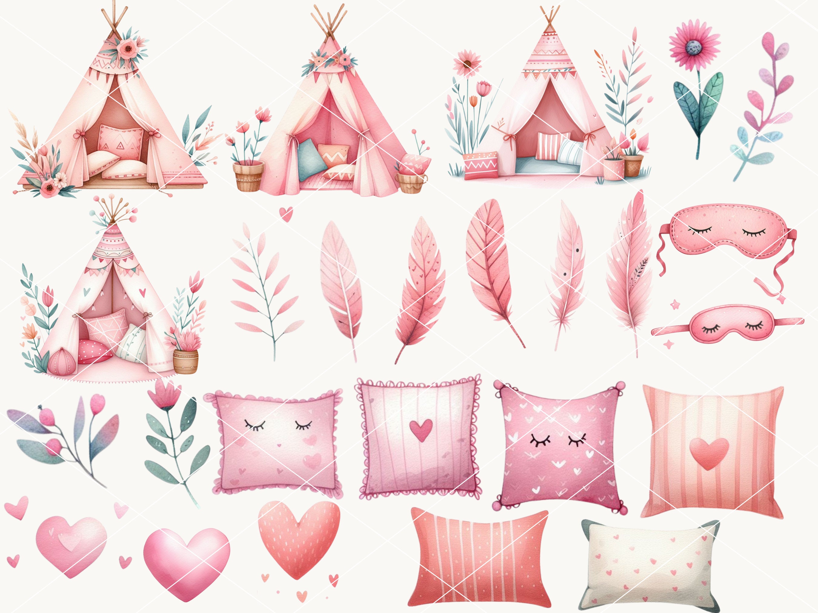 32 Slumber Party Clipart | Sleepover Png - Etsy