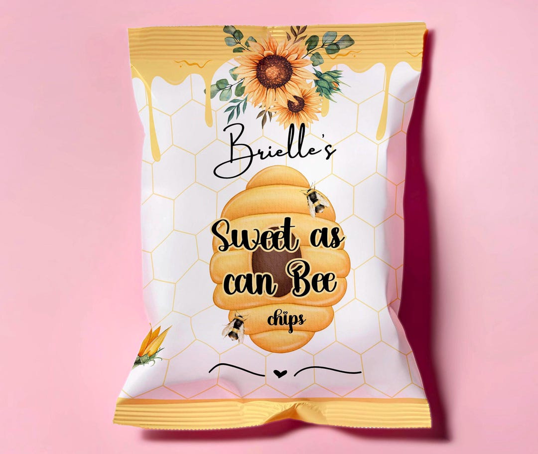 Bee Chip Bags Digital Template | Bee Party Favor | Bee-themed Chip ...