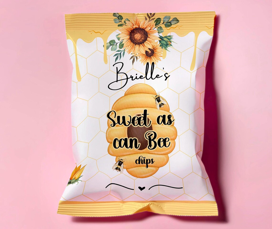 Bee Chip Bags Digital Template | Bee Party Favor | Bee-themed Chip ...